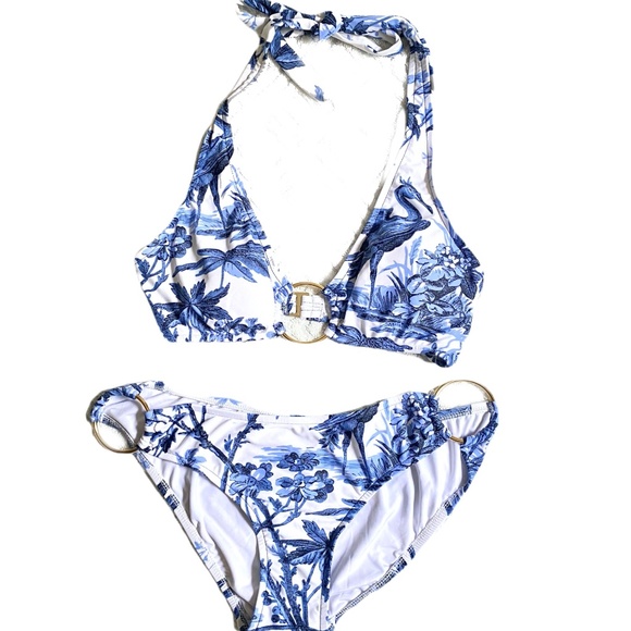 Milly | Swim | Nwt Milly Bikini 2pc Set Tropical Logo Print | Poshmark